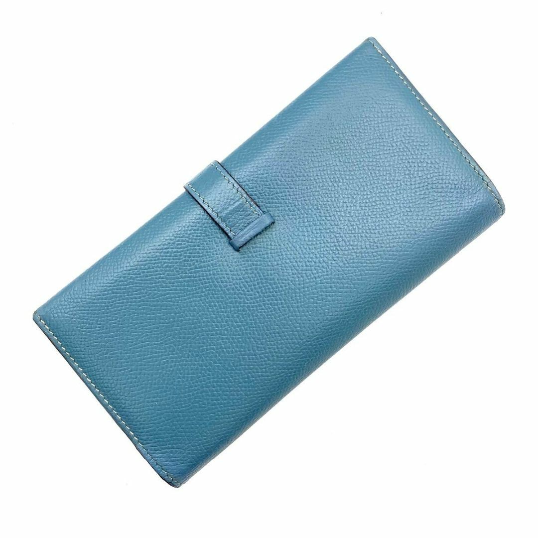 HERMES - HERMES エルメス ベアン デュプリ ブルージーン 三つ折 HERMES - HERMES エルメス ベアン デュプリ ブルージーン 三つ折
