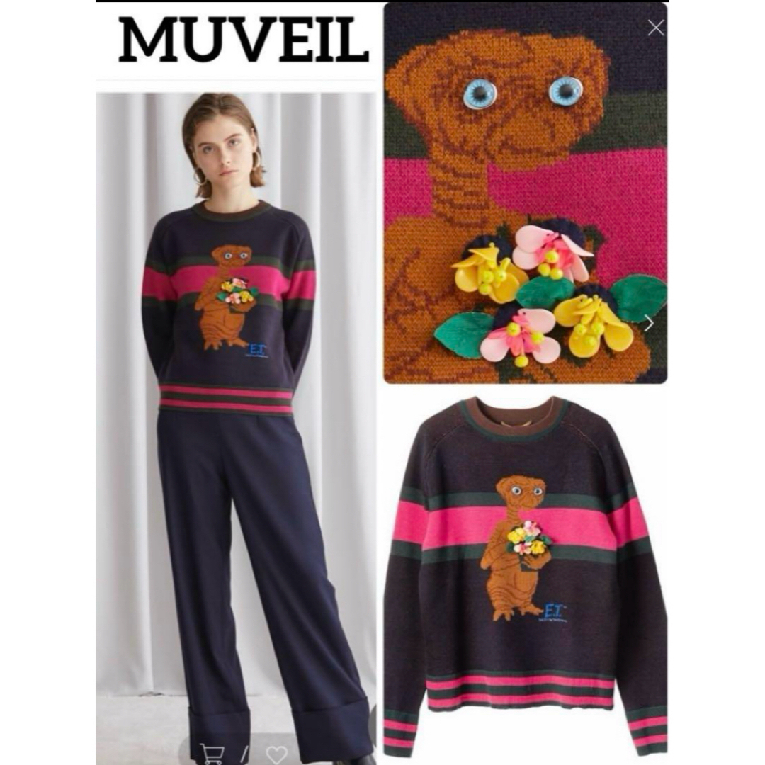 MUVEIL - 【美品】ミュベール E.T ビーズ 刺繍 ニットセーターの MUVEIL - 【美品】ミュベール E.T ビーズ 刺繍 ニットセーターの