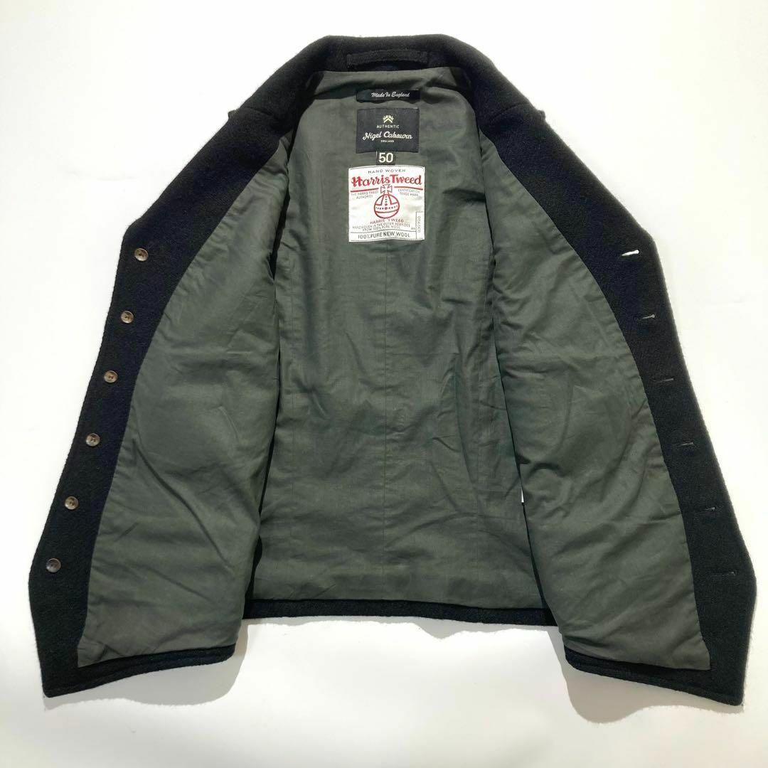 極美品】Nigel Cabourn ハリスツイード ベスト ブラック 50 極美品】Nigel Cabourn ハリスツイード ベスト ブラック 50