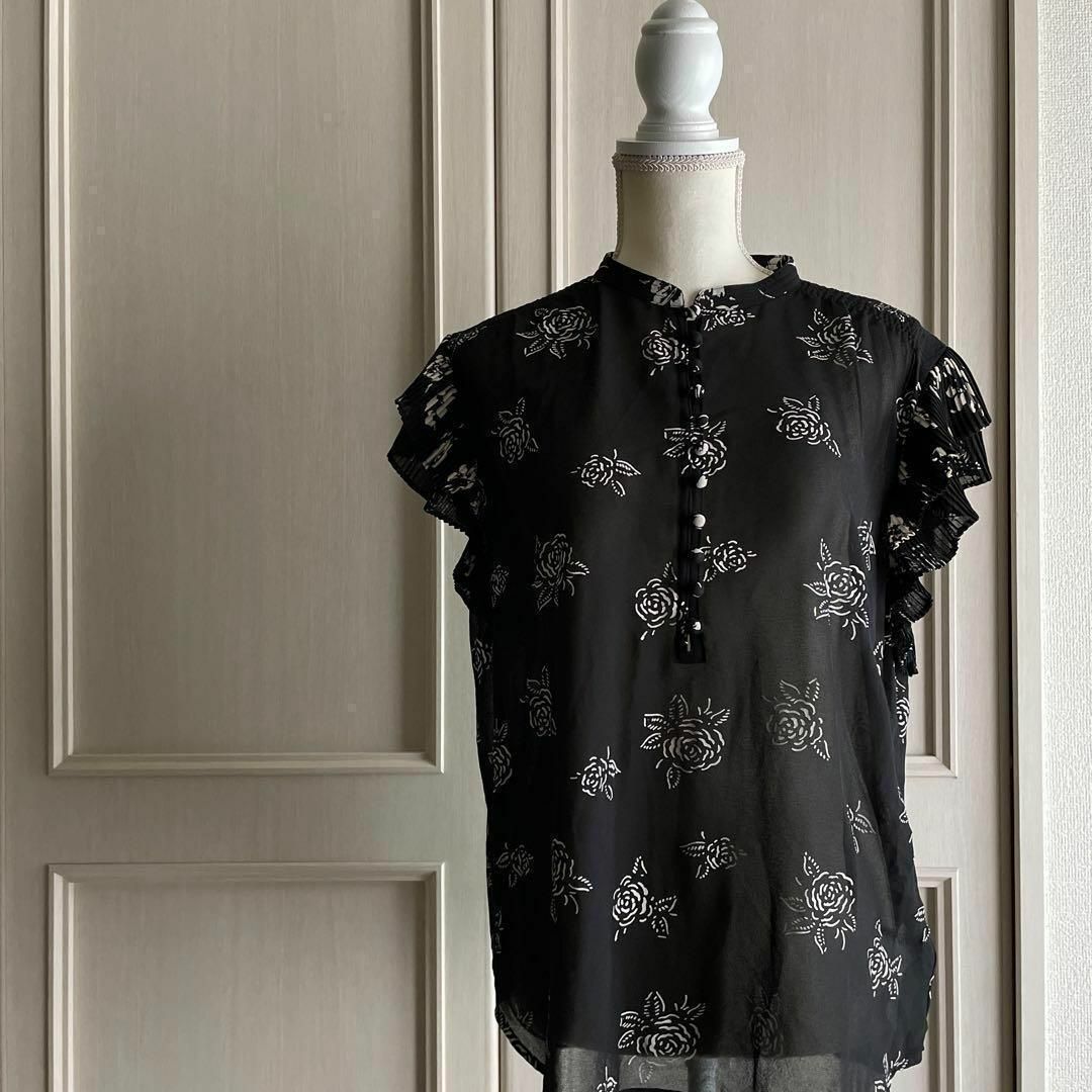 W ポロ polo RalphLauren シャツ 花柄 ブラウス シャツ 黒 W ポロ polo RalphLauren シャツ 花柄 ブラウス シャツ 黒