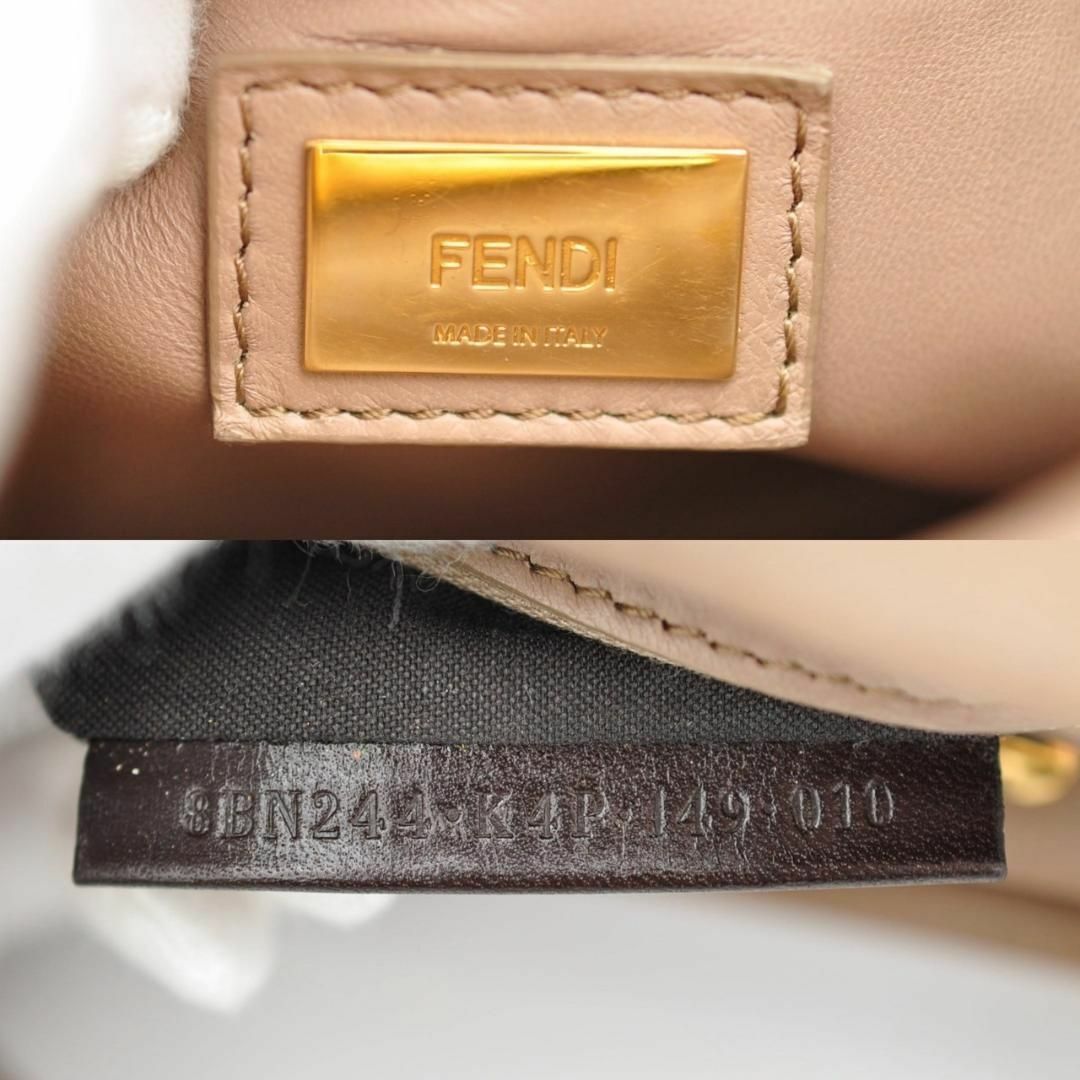 FENDI - Fendi ミニ ピーカブー ベージュ レザー 2way FENDI - Fendi ミニ ピーカブー ベージュ レザー 2way