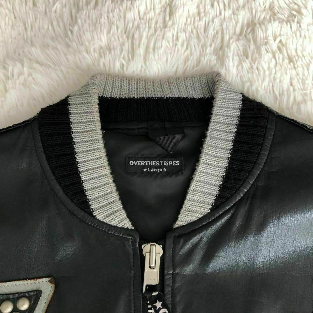 OVER THE STRIPESオーバーザストライプスレザージャケットスタジャン OVER THE STRIPESオーバーザストライプスレザージャケットスタジャン