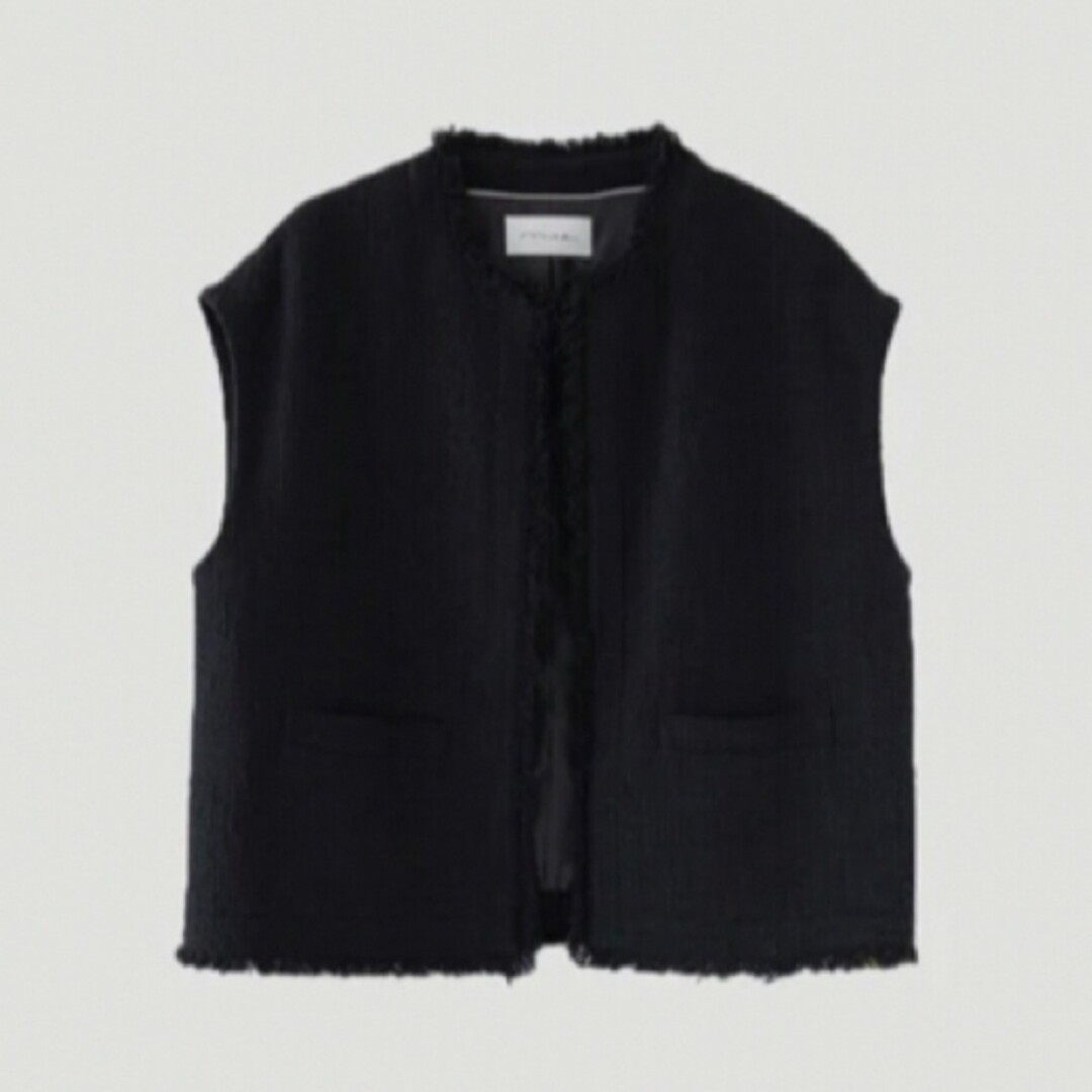 na.e Novel Tweed Vest_black na.e Novel Tweed Vest_black