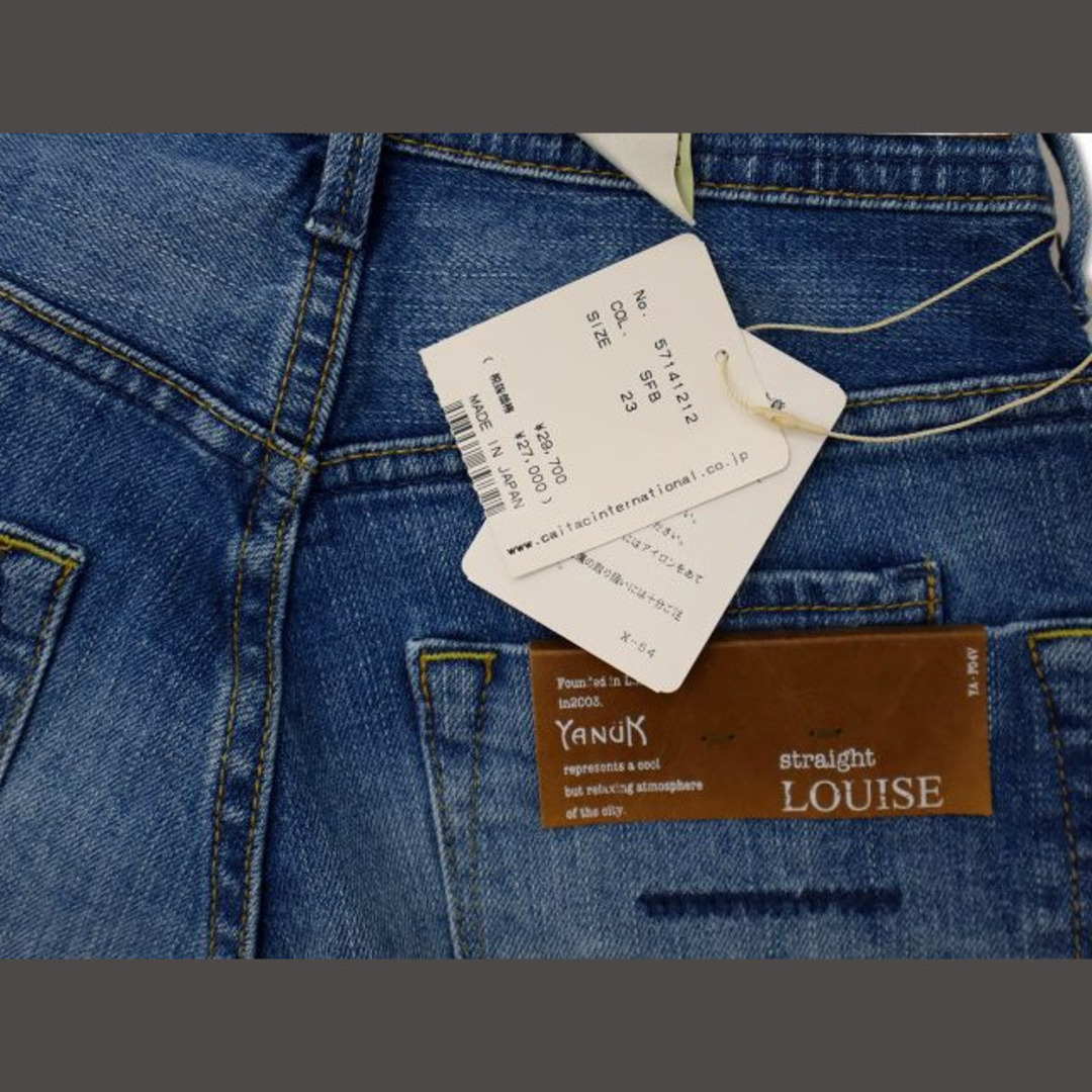 ヤヌーク LOUISE ウォッシュ加工 ストレート デニムパンツ 23 ヤヌーク LOUISE ウォッシュ加工 ストレート デニムパンツ 23