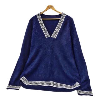 VINTAGE - 毛足長い ビンテージ 70s Vネック モヘア ニット VINTAGE - 毛足長い ビンテージ 70s Vネック モヘア ニット