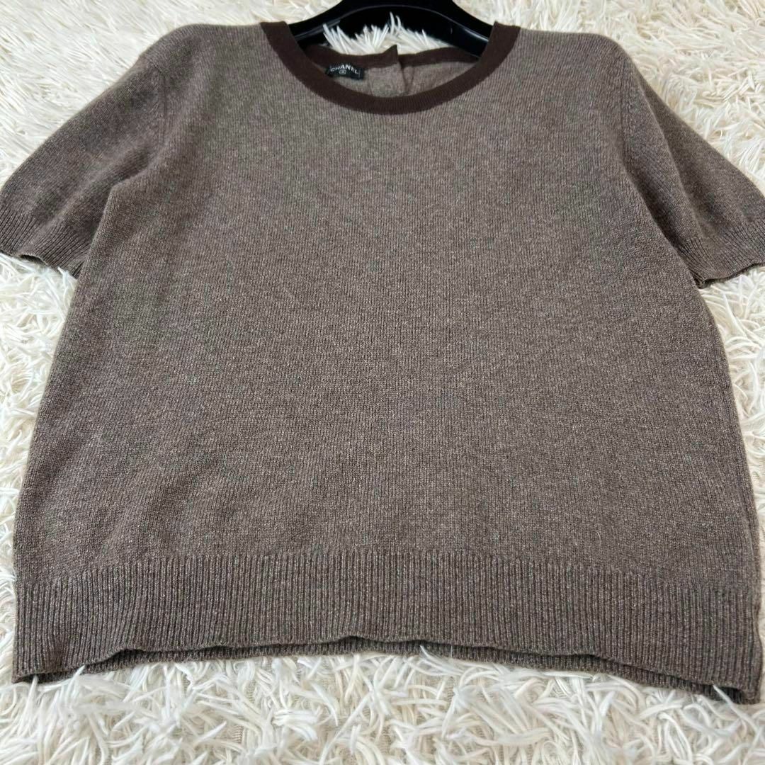 CHANEL - 極美品CHANEL シャネル カシミヤ半袖ニット ブラウン CHANEL - 極美品CHANEL シャネル カシミヤ半袖ニット ブラウン
