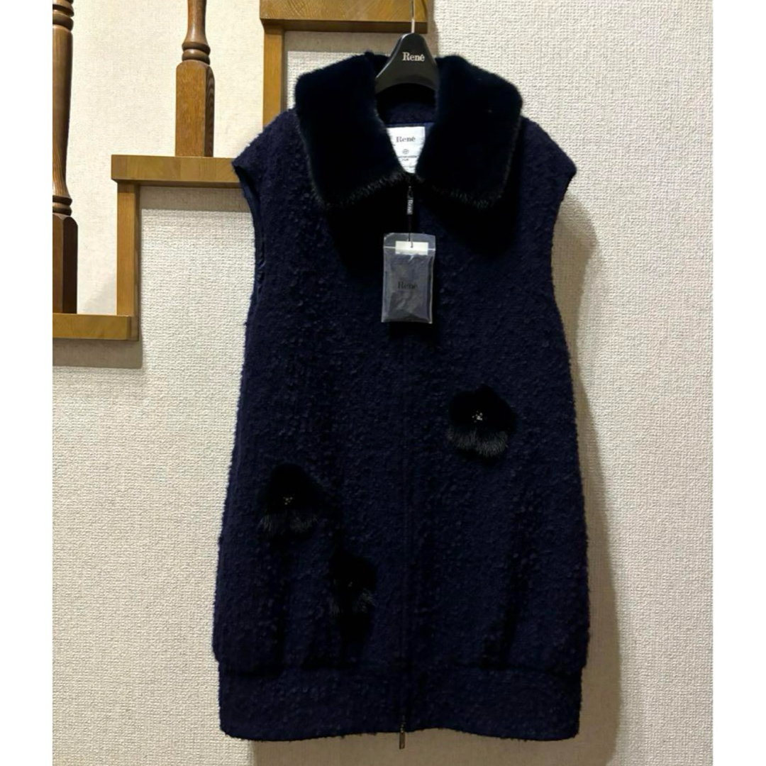 新品 ルネ Rene ミンク ジレ コート ワンピース モデラート 2023年 新品 ルネ Rene ミンク ジレ コート ワンピース モデラート 2023年