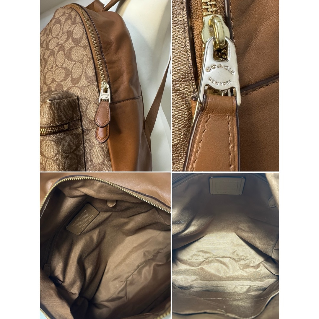 美品使用2.3回Coachロゴシグネチャーリュックサックキャメル 美品使用2.3回Coachロゴシグネチャーリュックサックキャメル