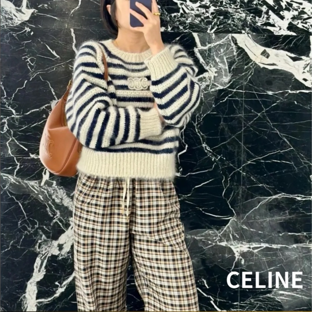 CELINE】セリーヌクルーネック マリニエールセーター/モヘア CELINE】セリーヌクルーネック マリニエールセーター/モヘア