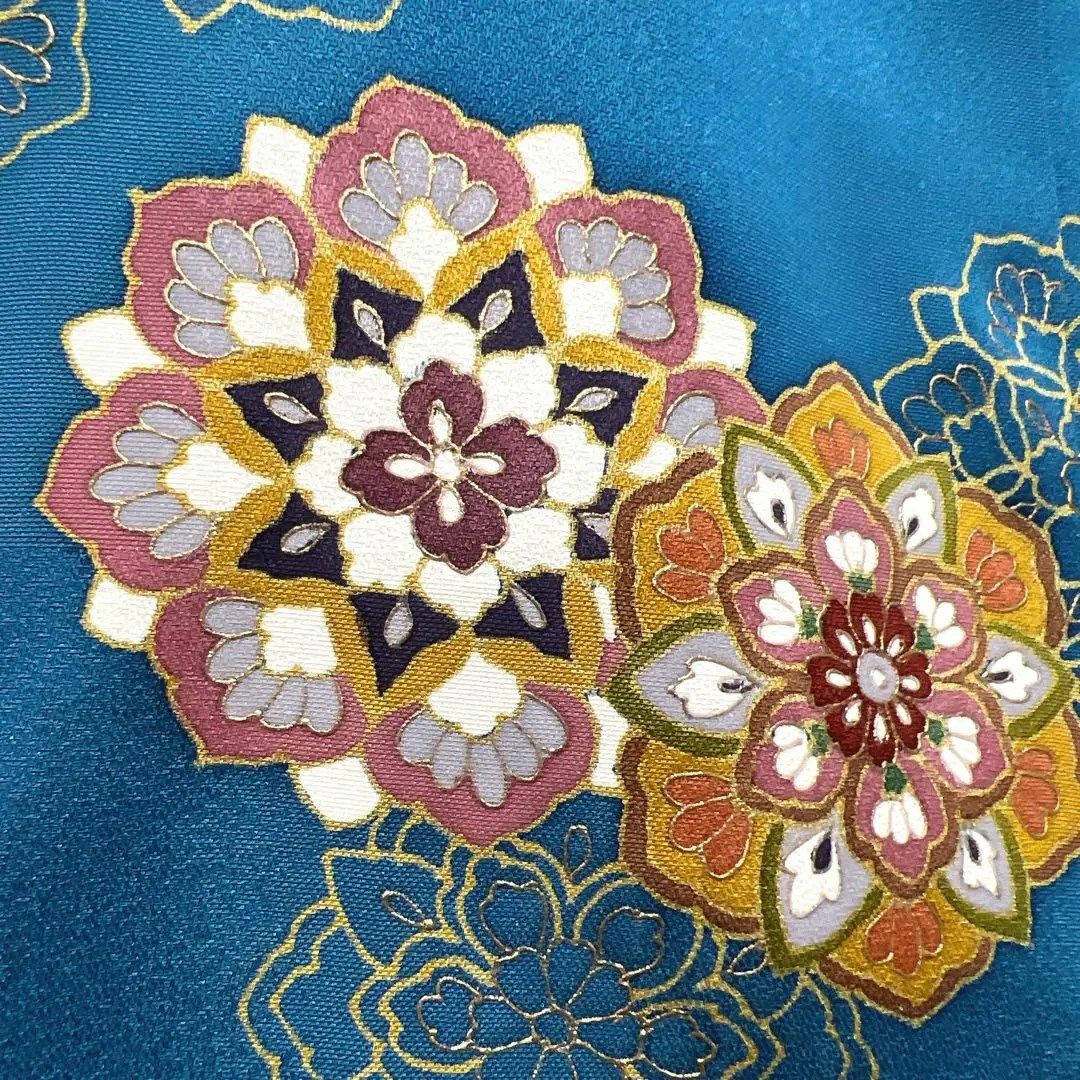 千地泰弘 付け下げ 金彩 華文 市松模様 着物 122a dの通販 by 千地泰弘 付け下げ 金彩 華文 市松模様 着物 122a dの通販 by