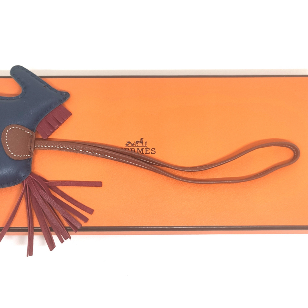 HERMES エルメス ロデオ チャーム PM ブルー ブラウン ネイビー HERMES エルメス ロデオ チャーム PM ブルー ブラウン ネイビー