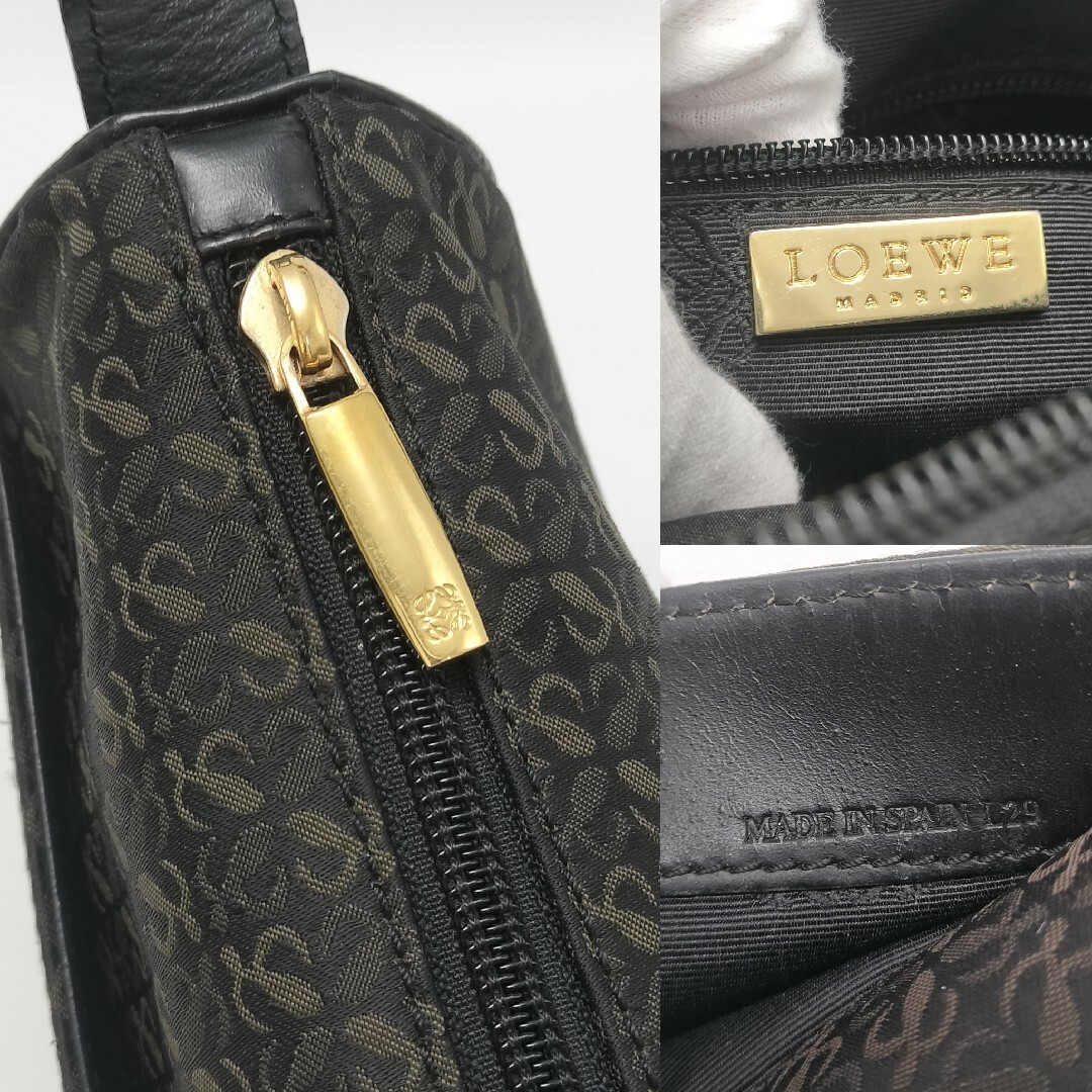 極美品✨ロエベ ショルダーバッグ キャンバス レザー 極美品✨ロエベ ショルダーバッグ キャンバス レザー
