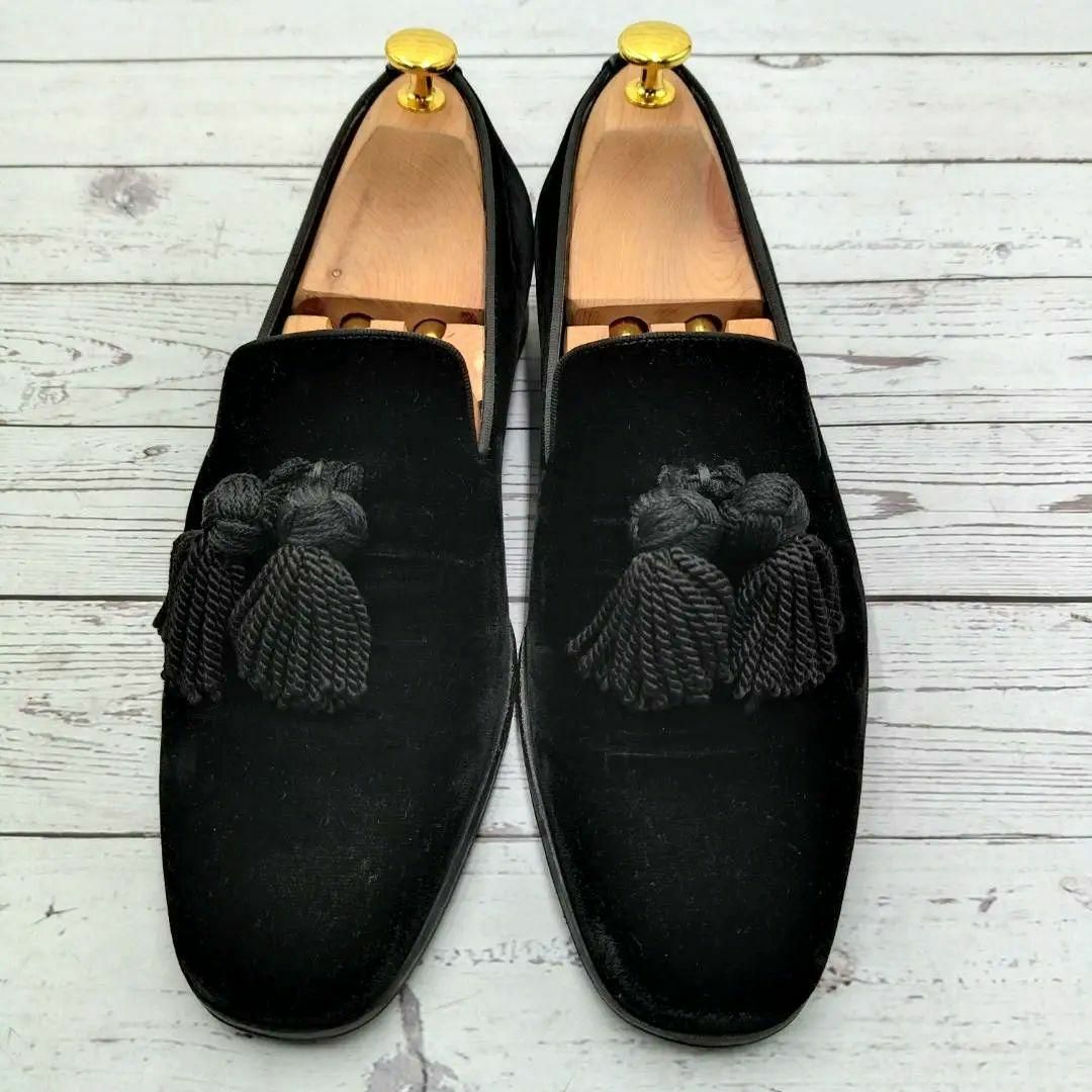 JIMMY CHOO ジミーチュウ 26 タッセルローファー 黒 ベロア JIMMY CHOO ジミーチュウ 26 タッセルローファー 黒 ベロア