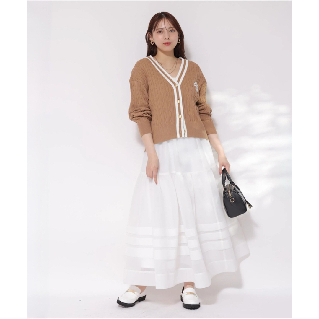 Mystrada - Mystrada 全店完売 配色ケーブルカーディガンの通販 Mystrada - Mystrada 全店完売 配色ケーブルカーディガンの通販