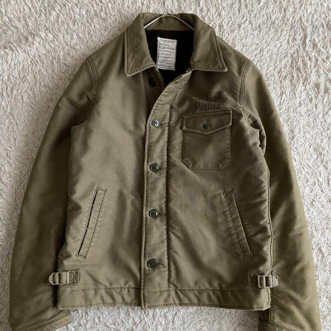 ☆極美品 ワコマリア デッキジャケット A-2 アルパカ USED加工 XL ☆極美品 ワコマリア デッキジャケット A-2 アルパカ USED加工 XL
