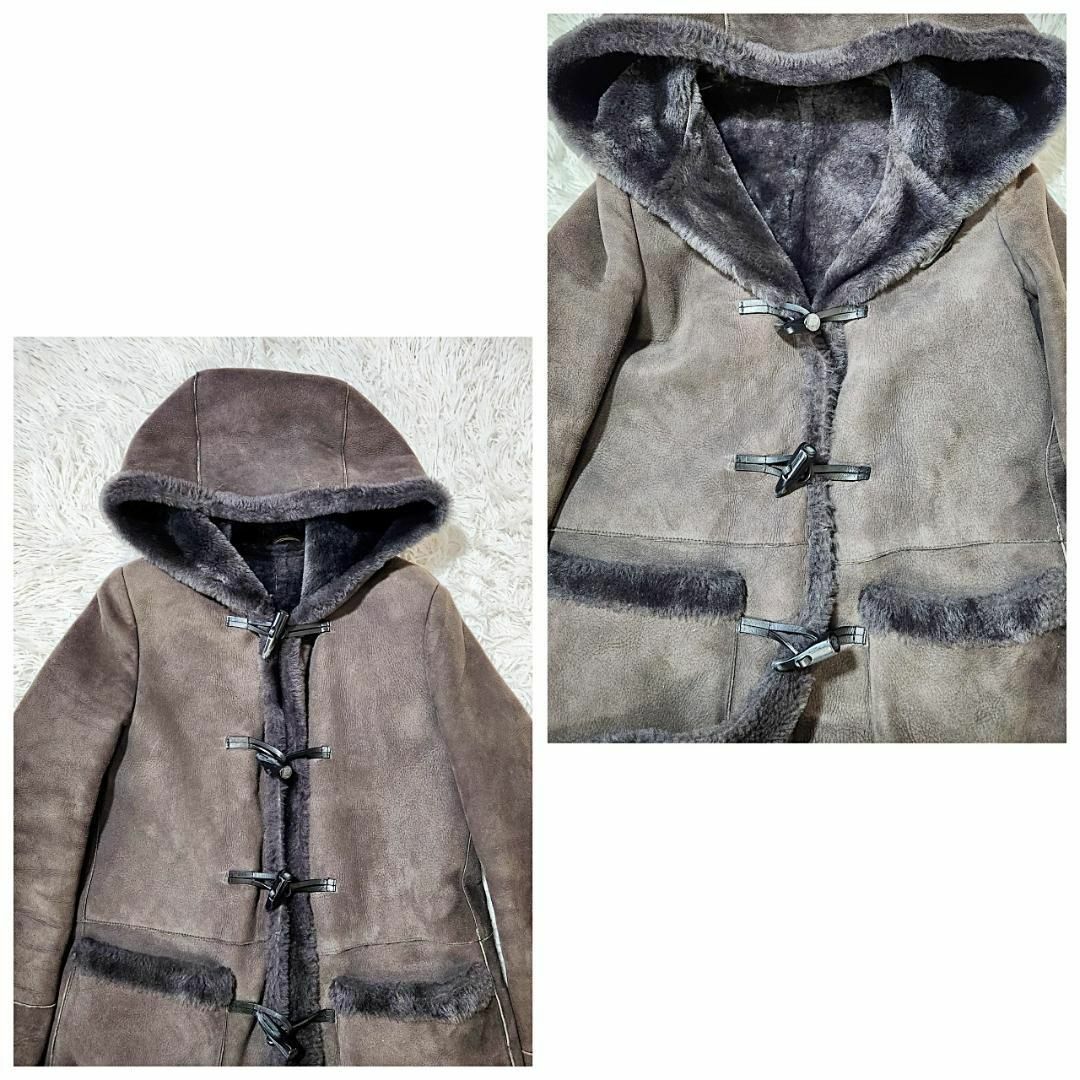 美品 鑑定済】エンメティ ムートンダッフルコート レディース38 美品 鑑定済】エンメティ ムートンダッフルコート レディース38