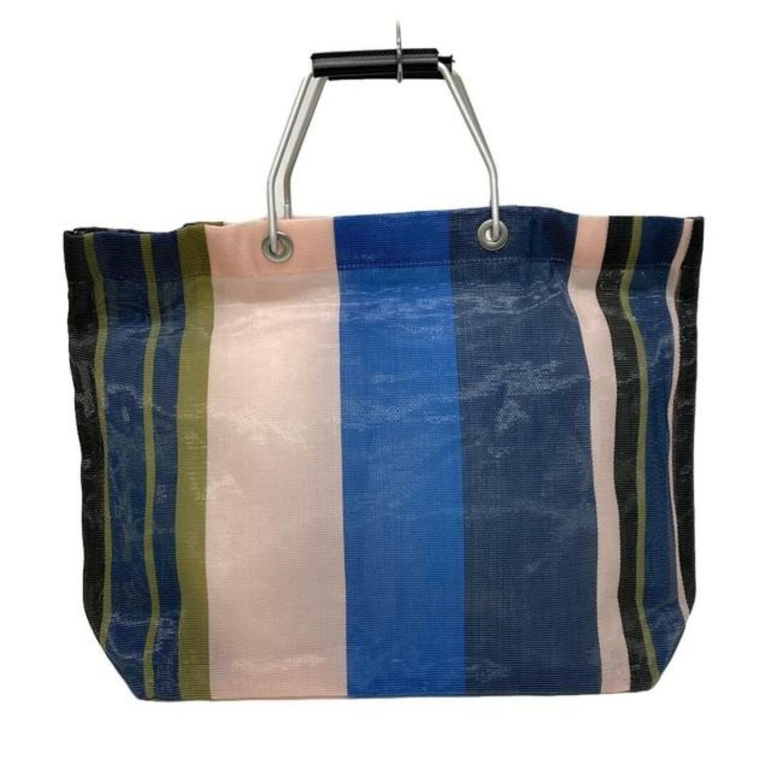 MARNI(マルニ) トートバッグ - ブルー×ピンク×マルチ ストライプ MARNI(マルニ) トートバッグ - ブルー×ピンク×マルチ ストライプ