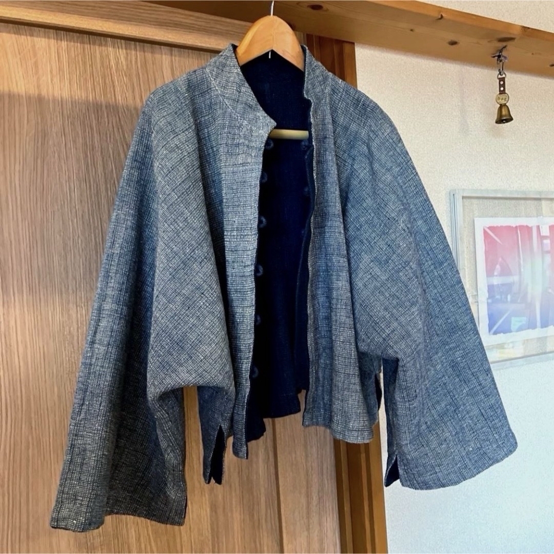 極美品 うさとの服 綿 リバーシブル ジャケット 藍染 usaato ウサト 極美品 うさとの服 綿 リバーシブル ジャケット 藍染 usaato ウサト