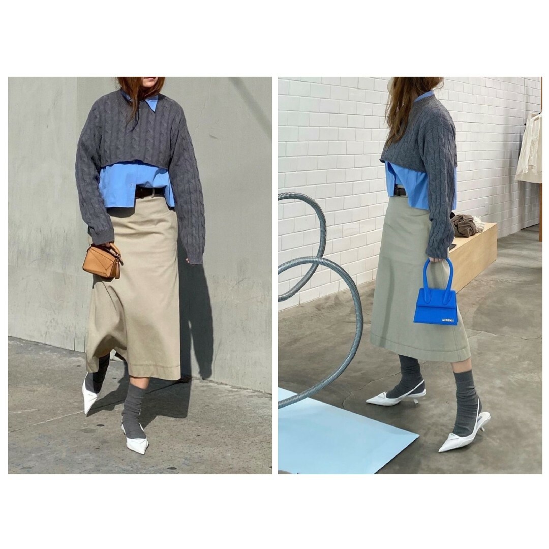 MIU MIU - miumiu ミュウミュウ カシミヤ ケーブルニット グレー MIU MIU - miumiu ミュウミュウ カシミヤ ケーブルニット グレー