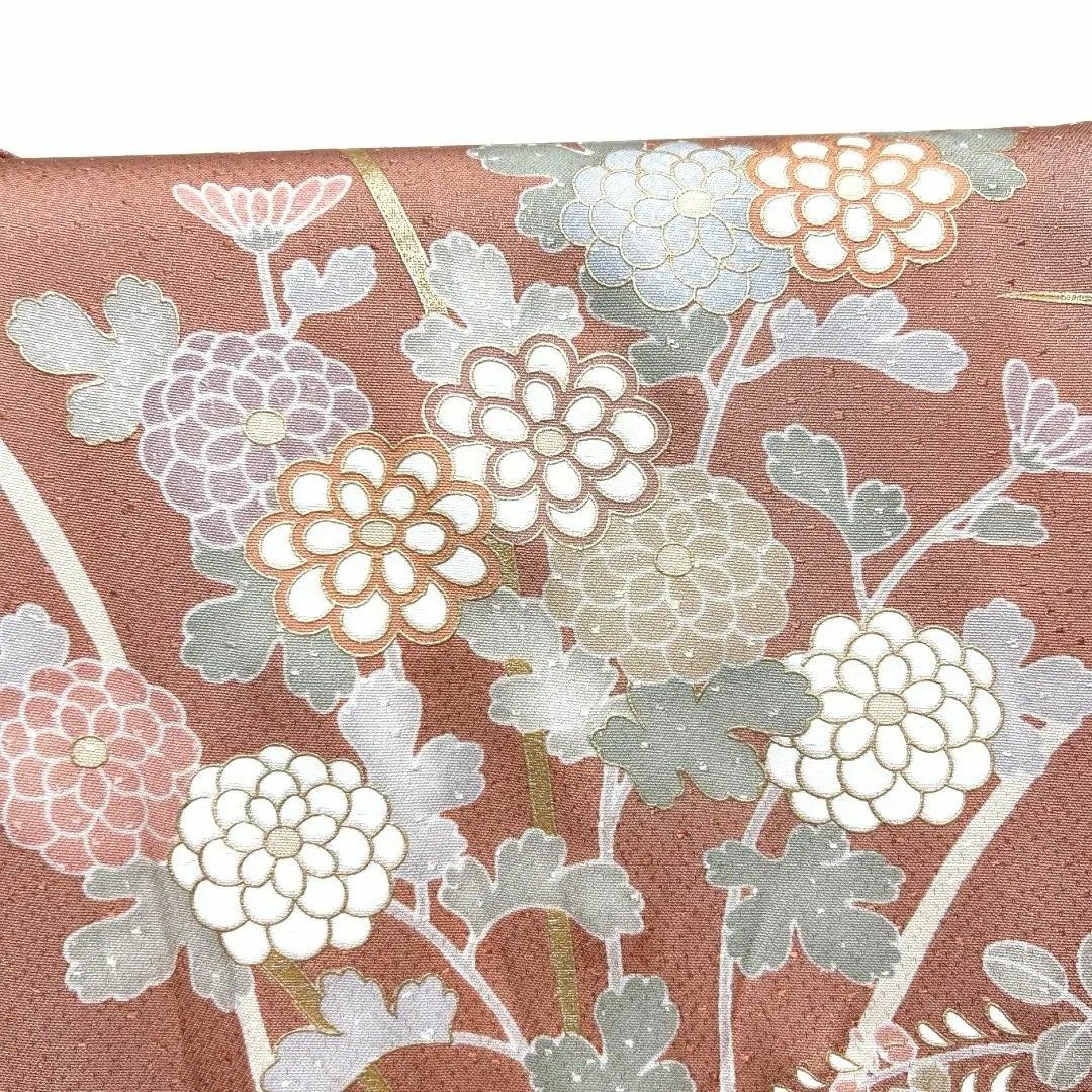 訪問着 金駒刺繍 金彩 菊 萩 花模様 着物 012a d 訪問着 金駒刺繍 金彩 菊 萩 花模様 着物 012a d