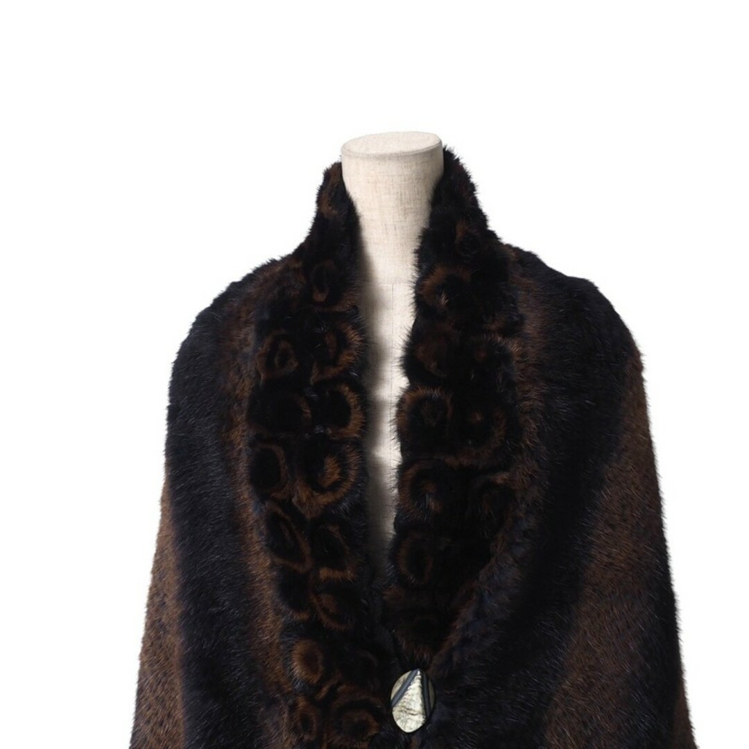 □美品□ポンチョ サイズF MINK ミンクヤーン マント ケープ □美品□ポンチョ サイズF MINK ミンクヤーン マント ケープ