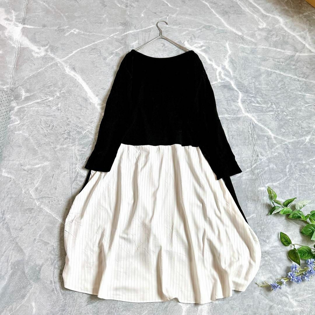 美品⁂センソユニコ⁂芽風⁂ロングワンピース 切り替 異素材 美品⁂センソユニコ⁂芽風⁂ロングワンピース 切り替 異素材