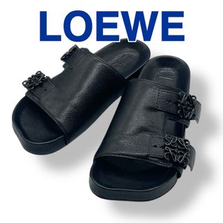 LOEWE - ロエベ サンダル 36 アナグラム レディース ブラック 黒 LOEWE - ロエベ サンダル 36 アナグラム レディース ブラック 黒
