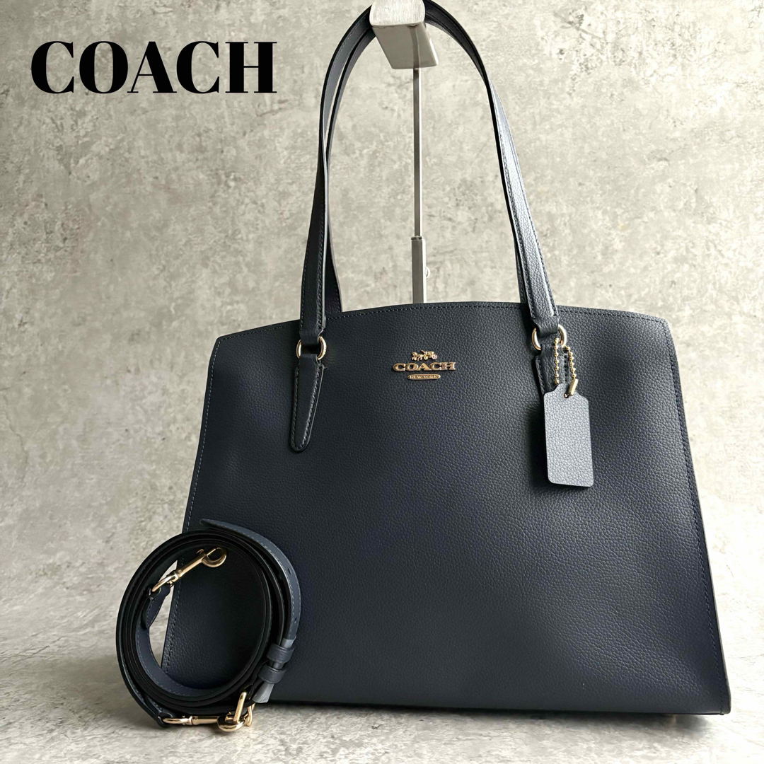 未使用級】COACH テータム 2way トート ショルダーバッグ A4可 黒 未使用級】COACH テータム 2way トート ショルダーバッグ A4可 黒
