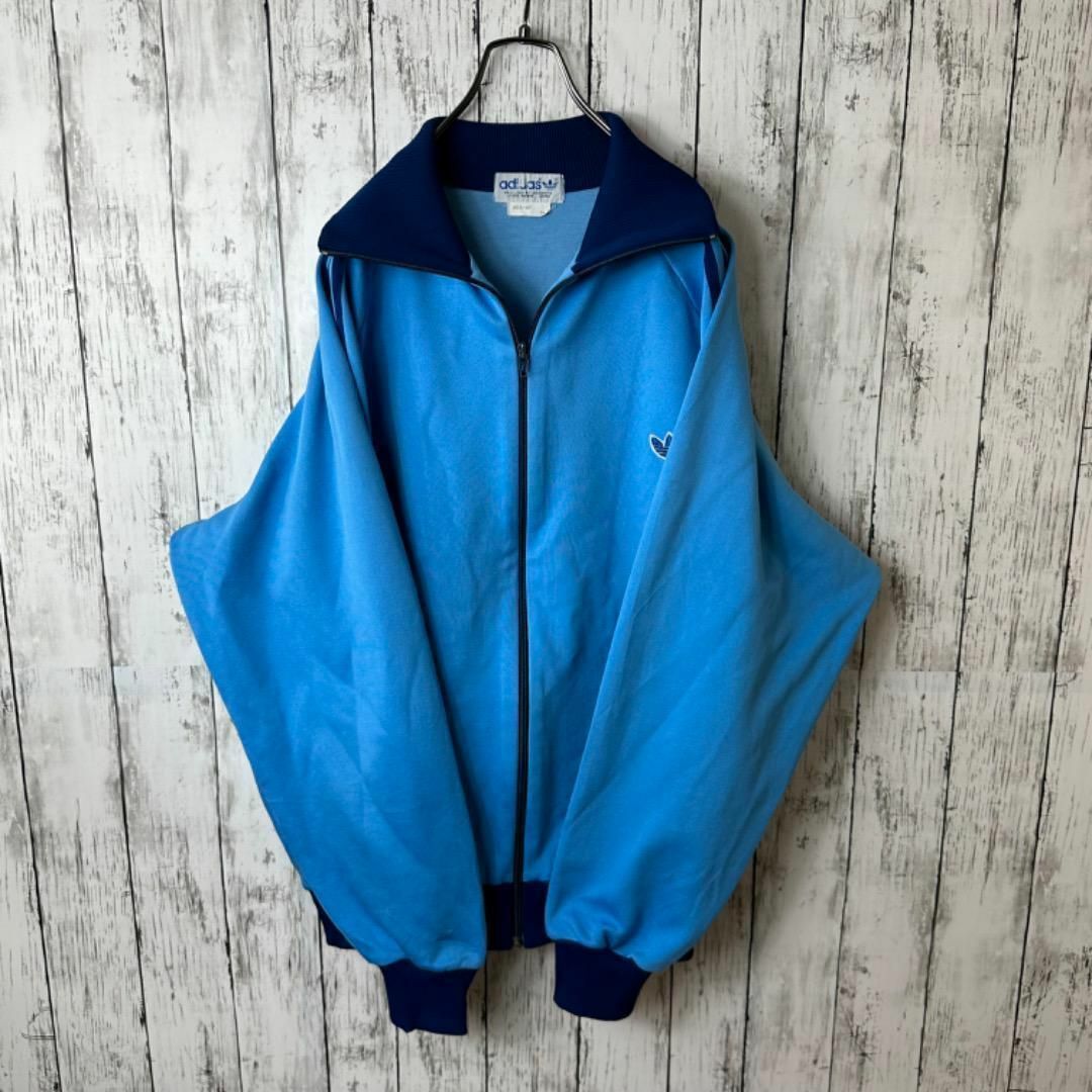 超希少】アディダス デサント ジャージ 7号 2XL 水色 ネイビー 超希少】アディダス デサント ジャージ 7号 2XL 水色 ネイビー