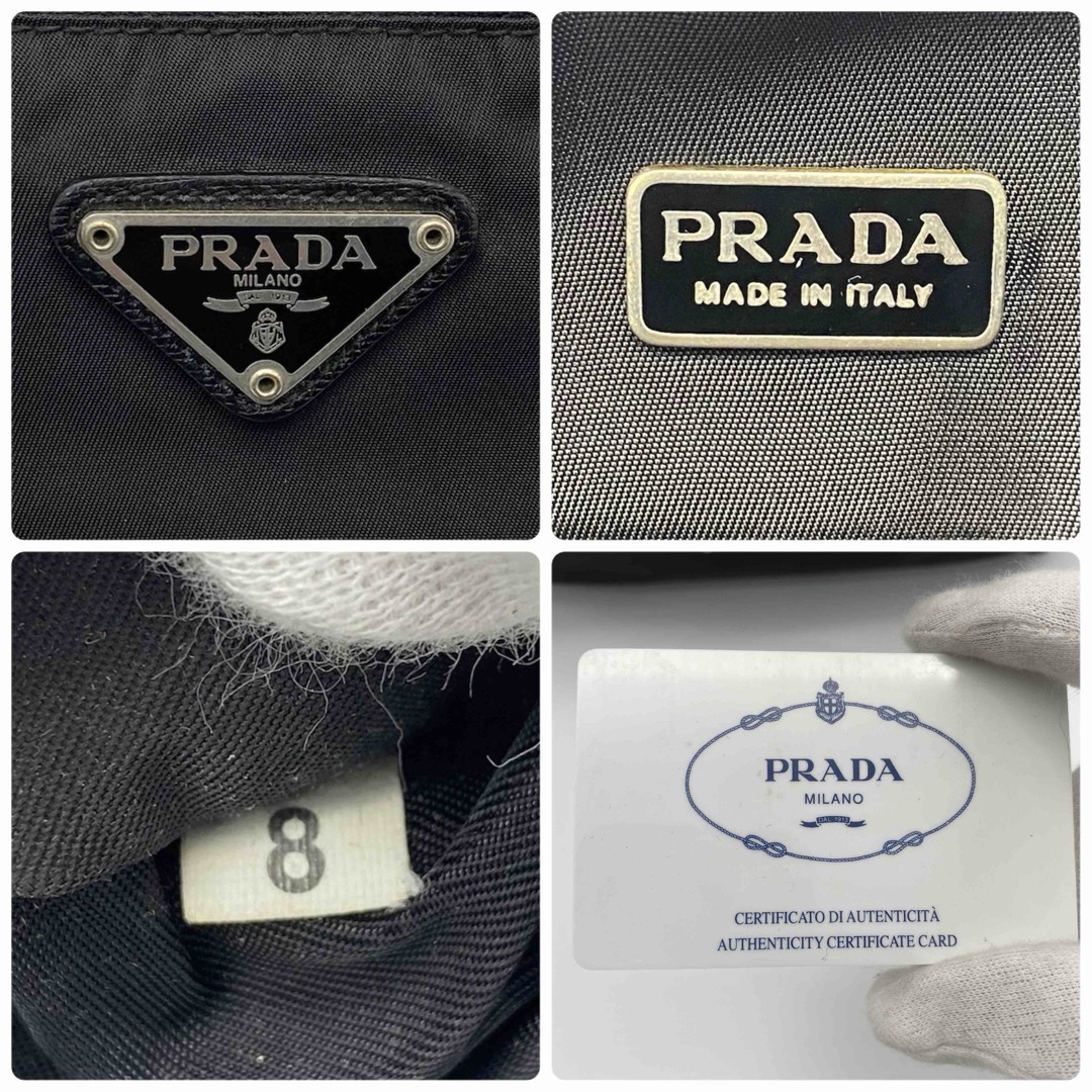 PRADA クラッチバッグ 三角ロゴ テスート ナイロン レザー PRADA クラッチバッグ 三角ロゴ テスート ナイロン レザー