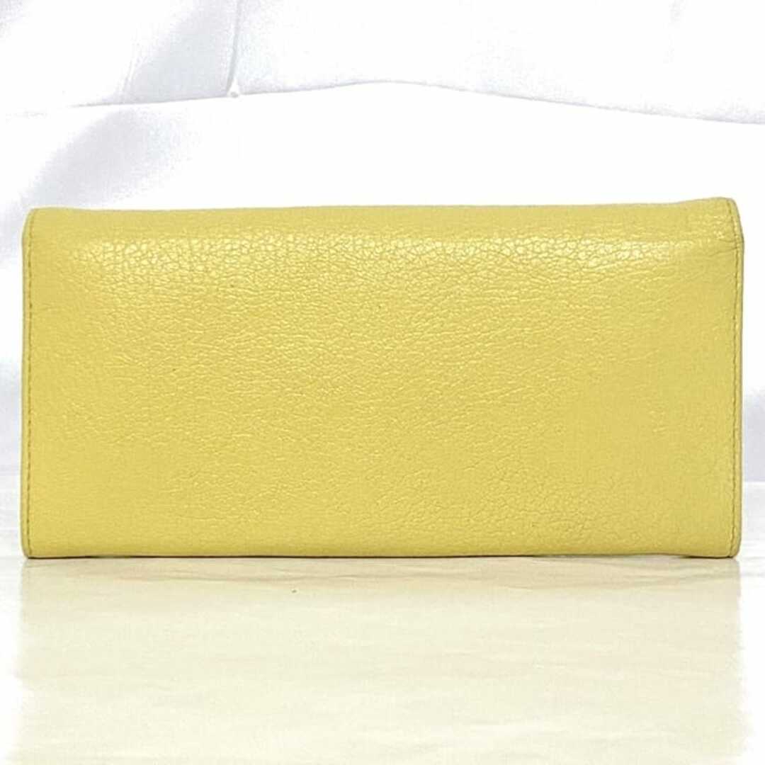 MIU MIU - ミュウミュウ 二つ折り 長財布 イエロー 財布 レザー MIU MIU - ミュウミュウ 二つ折り 長財布 イエロー 財布 レザー
