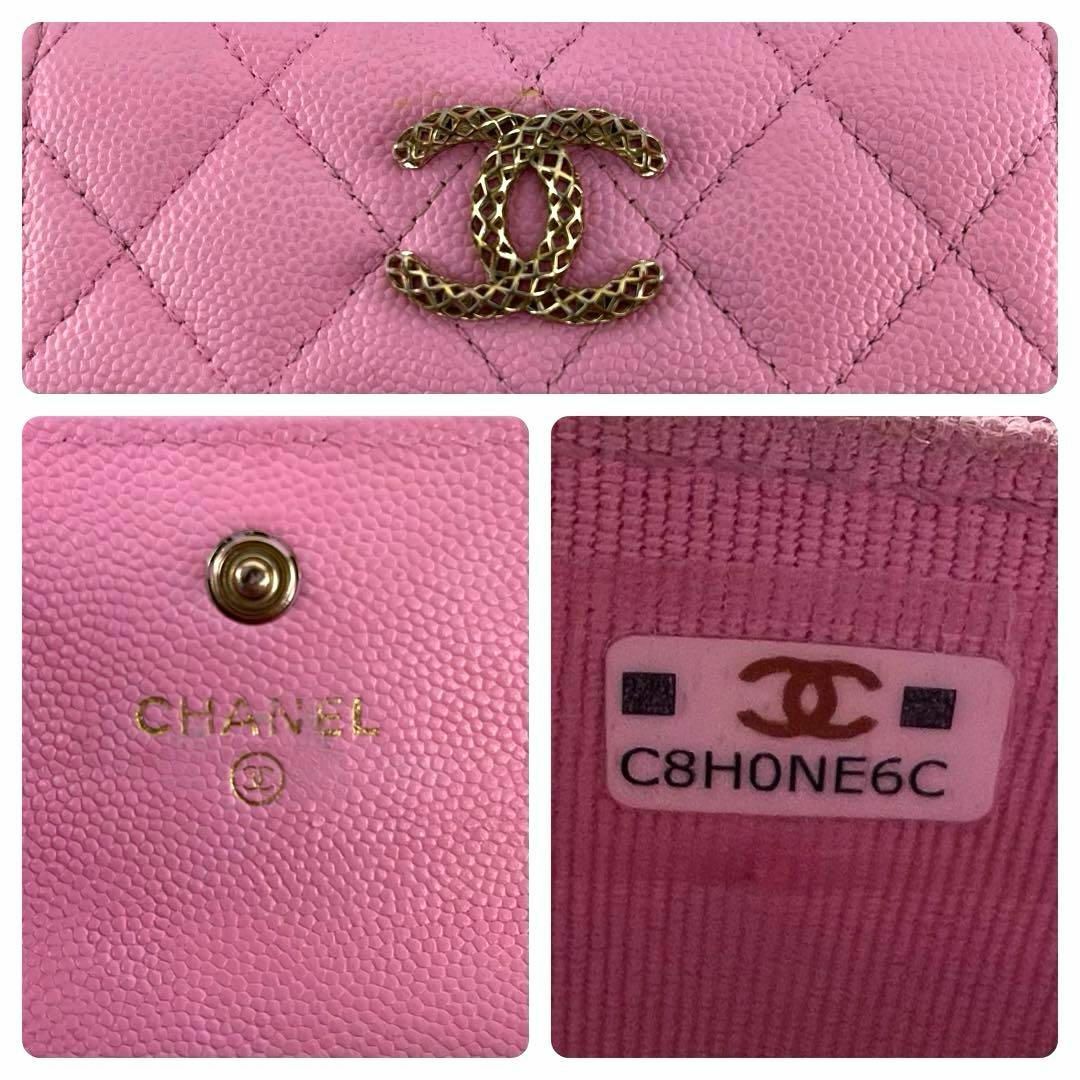 CHANEL - 【現行品・23年モデル】シャネル キャビアスキン 折 CHANEL - 【現行品・23年モデル】シャネル キャビアスキン 折