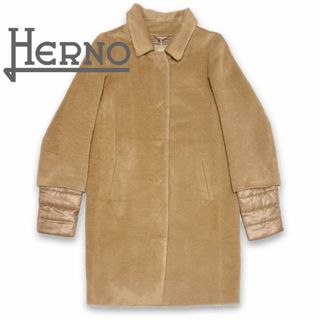HERNO - 【美品】HERNO ストレッチ ノーカラーコート ナイロン HERNO - 【美品】HERNO ストレッチ ノーカラーコート ナイロン
