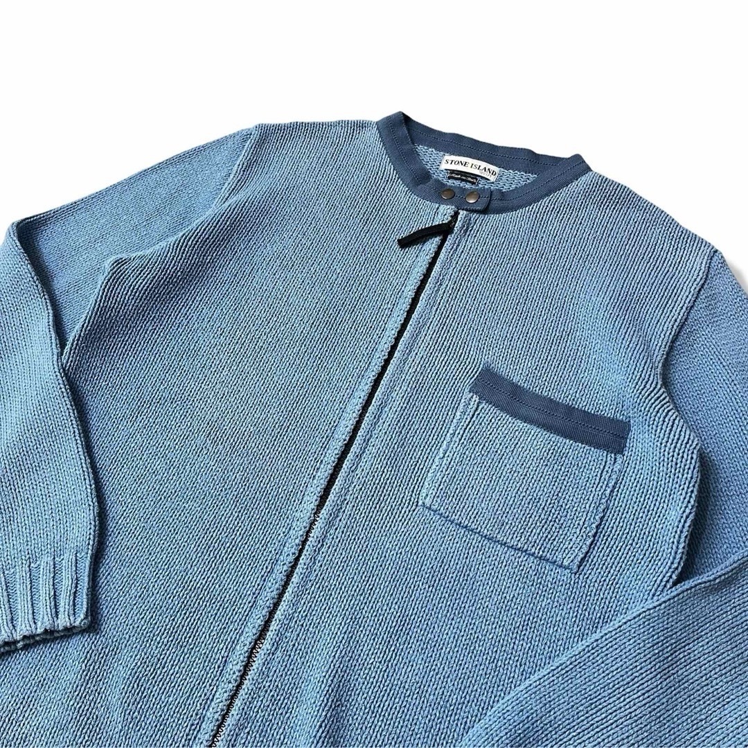 2001SS】STONE ISLAND クルーネックコットンニット 実寸:L 2001SS】STONE ISLAND クルーネックコットンニット 実寸:L