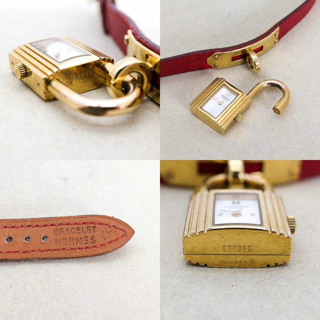 HERMES - 稼働 Hermes ケリーウォッチ 腕時計 カデナ レッド HERMES - 稼働 Hermes ケリーウォッチ 腕時計 カデナ レッド
