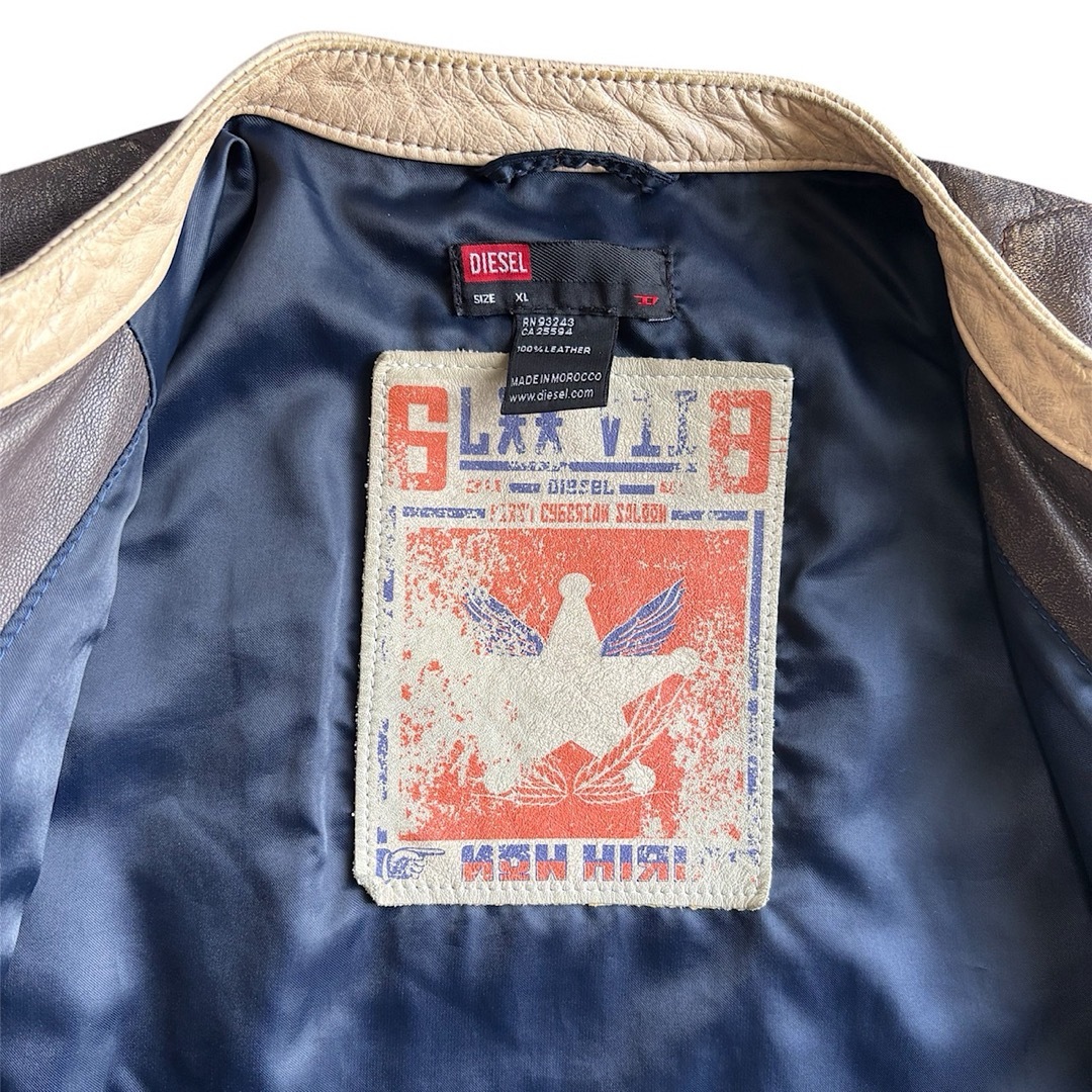DIESEL - 【希少】DIESEL 90s アーカイブ レザー レーシング DIESEL - 【希少】DIESEL 90s アーカイブ レザー レーシング