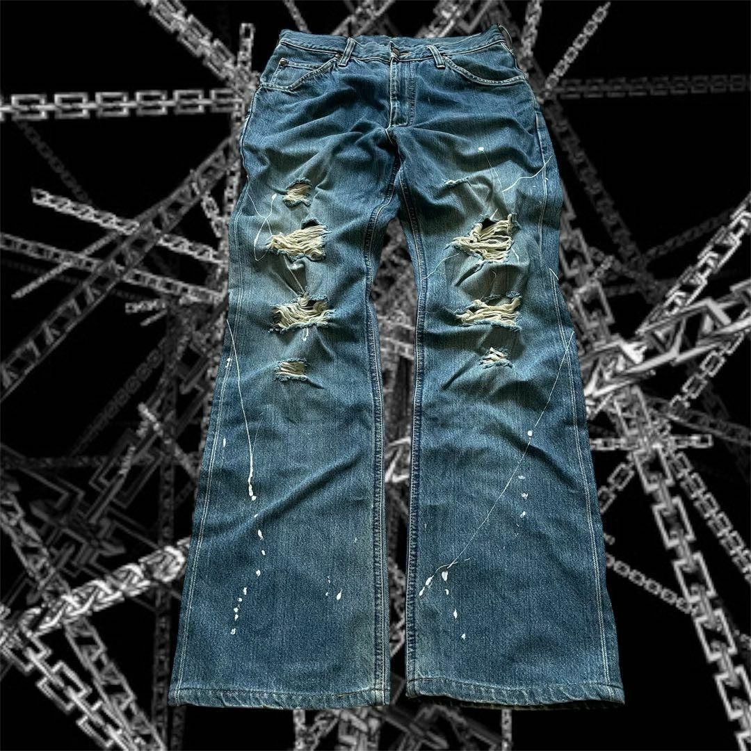 Y2K archive EDWIN flare 筋違い denim フレアデニムパンツ青 Y2K archive EDWIN flare 筋違い denim フレアデニムパンツ青