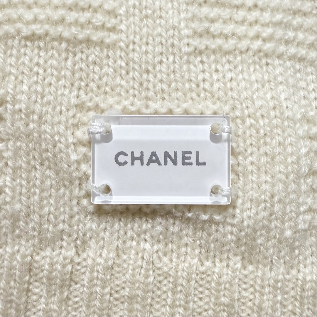 CHANEL - 本物 シャネル リブ切替 カシミヤ ハイネック 長袖 CHANEL - 本物 シャネル リブ切替 カシミヤ ハイネック 長袖