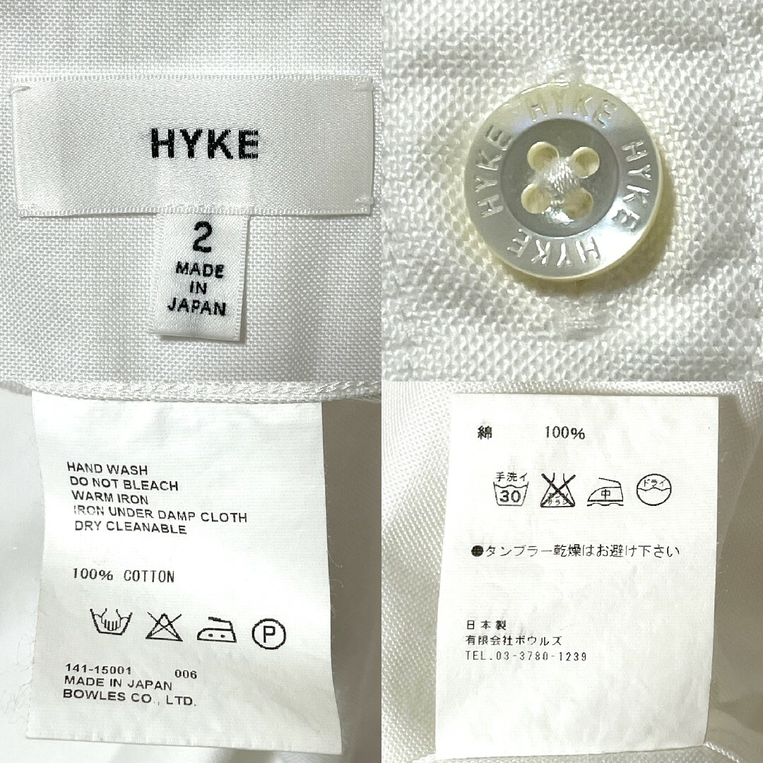 HYKE - 美品【HYKE】長袖シャツ 厚地コットン100% ボタンダウン HYKE - 美品【HYKE】長袖シャツ 厚地コットン100% ボタンダウン