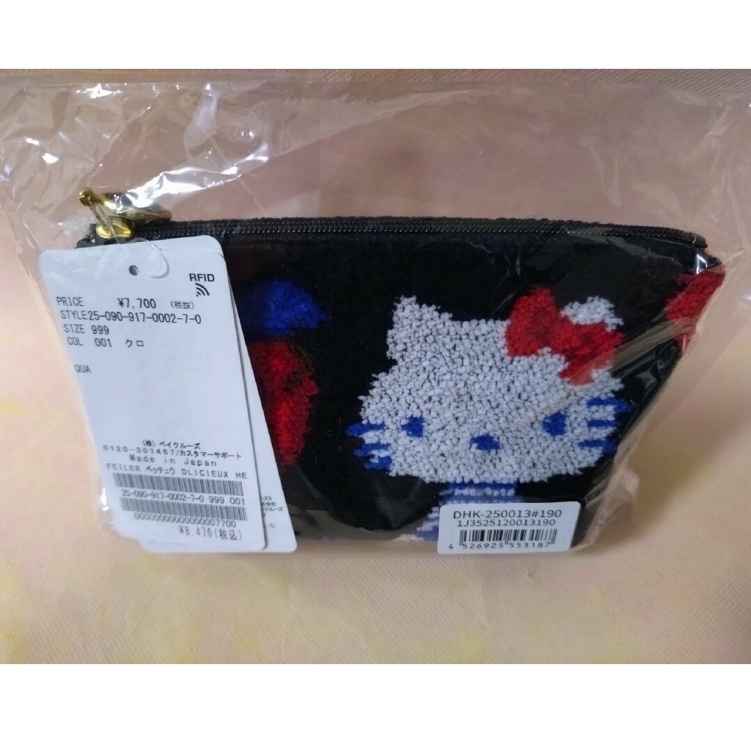 新品 FEILER 別注 DLICIEUX HELLO KITTY 舟形ポーチ 新品 FEILER 別注 DLICIEUX HELLO KITTY 舟形ポーチ