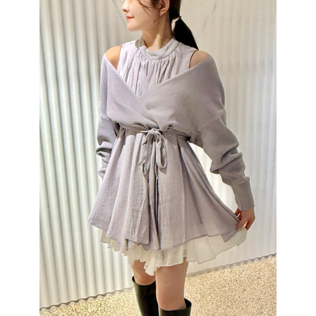 SNIDEL - snidel カシュクールカーデセットブラウス 完売の通販 SNIDEL - snidel カシュクールカーデセットブラウス 完売の通販