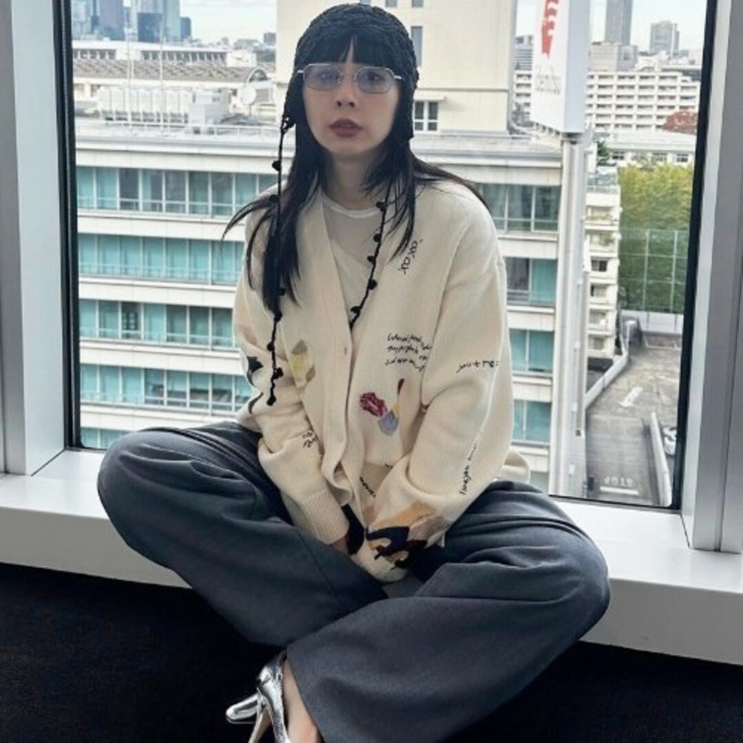 Ameri☆ LITTLE FUNNY FACE KNIT CARDIGAN Ameri☆ LITTLE FUNNY FACE KNIT CARDIGAN
