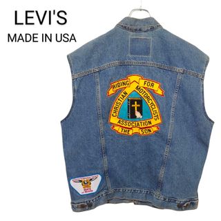 Levi's - 【LEVI'S】USA製 ワッペン刺繍 デニムベスト A-3125の Levi's - 【LEVI'S】USA製 ワッペン刺繍 デニムベスト A-3125の