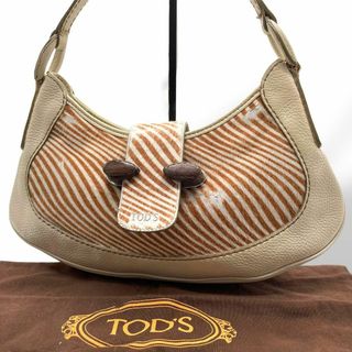 TOD'S - TOD'S ウェーブショルダーバッグ 白/黒 レザー スタッズ TOD'S - TOD'S ウェーブショルダーバッグ 白/黒 レザー スタッズ