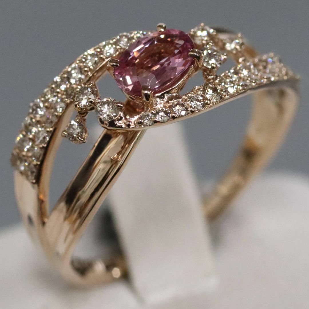 K18PGピンクサファイアダイヤモンドリング S0.426 D0.31 3.7g #15の通販 by 鴫原質店 ラクマ店｜ラクマ