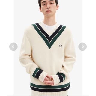 FRED PERRY - FRED PERRY / 別注 フラッフィ クルーネックニット FRED PERRY - FRED PERRY / 別注 フラッフィ クルーネックニット