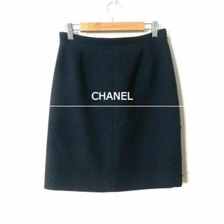 CHANEL - 極美品 シャネル ヴィンテージ スカート 黒 ブラックの CHANEL - 極美品 シャネル ヴィンテージ スカート 黒 ブラックの