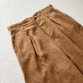 pas de calais - パドカレ 60リネン 植物染め ブラウス Vネック pas de calais - パドカレ 60リネン 植物染め ブラウス Vネック