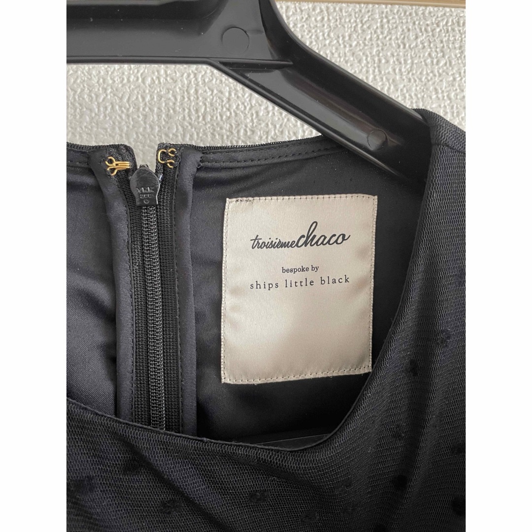 美品】ships/little blackドットチュールロングワンピース 美品】ships/little blackドットチュールロングワンピース