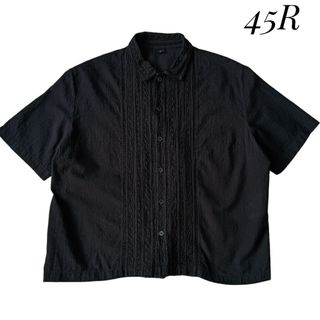 45R - 極美品45R レース編ニットTシャツ コットン 生成り 45R - 極美品45R レース編ニットTシャツ コットン 生成り